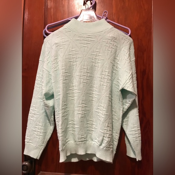 Vintage | Sweaters | Vintage Mint Green Sweater Kate Collins Diamond ...